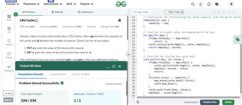 Geekstreak2024 Geeksforgeeks Dsa Caching Problemsolving Aarjav Jain