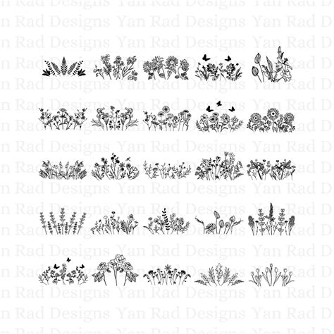 25 Flower Border Svg Bundle Floral Frame Svg File Cricut Wildflowers