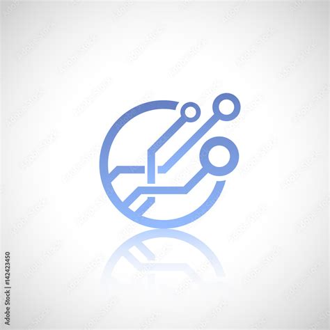 Blue Technology Logo With Reflect Electronics Stock Vector Adobe Stock