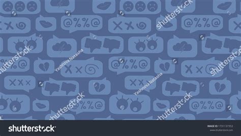Seamless Pattern Chat Cyberbullying Online Bullying Stock Vector