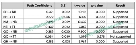 Path Coefficient Beta Se T Value P Value Trong Kết Quả Amos