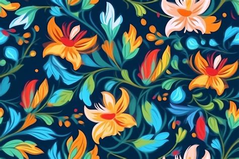 Premium Photo Seamless Batik Pattern Ai Generative