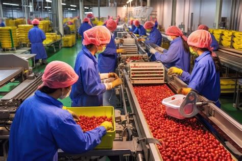 Modern Agriculture Assembly Line Sorting And Packing Fresh Fruit Premium Ai Generated Image