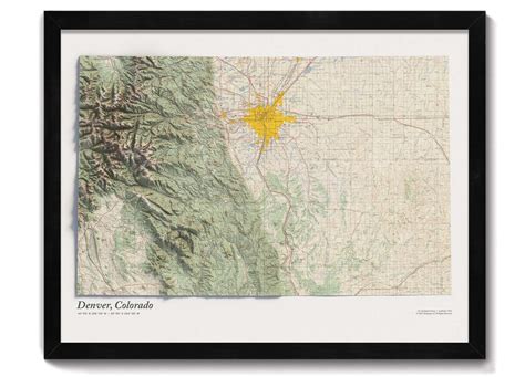 Elevation Map Of Denver Colorado Shaded Relief Geojango Maps