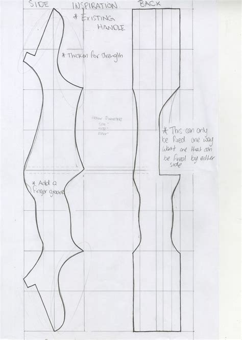 Wooden Bow Riser Template For Traditional Archery