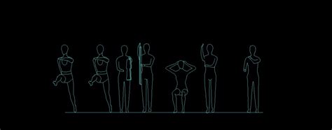 Man Woman In Gym Front View Elevation 2d Dwg Block For Autocad • Designs Cad