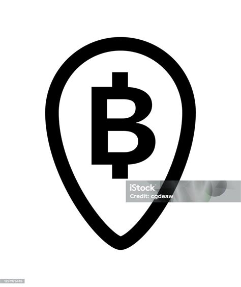 흰색에 고립 된 핀 포인트 아이콘의 통화 돈 기호 평면 아이콘 스타일에 대한 Thb 동전 태국 태국 토큰 돈 바트 기호 블랙 일러스트 돈 기호 타이어 가격에 대한 스톡 벡터