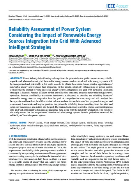 Pdf Reliability Assessment Of Power System Considering The Impact Of