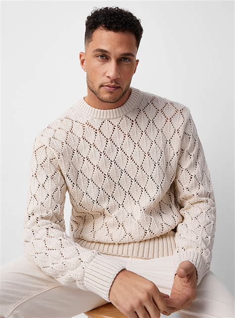 Openwork Diamond Sweater Le 31 Shop Mens Crew Neck Sweaters Online