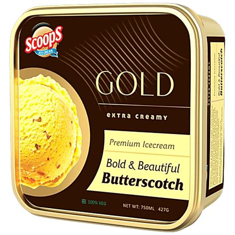 Buy Scoops Gold Butterscotch Ice Cream Premium Extra Creamy Bold