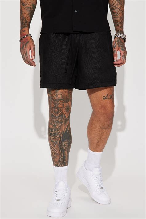 Julian Python Faux Suede Shorts Black Fashion Nova