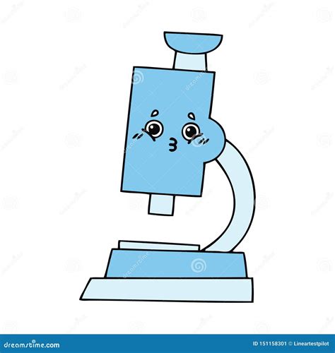 A Creative Cute Cartoon Microscope Stock Vector Illustration Of Retro Cute 151158301