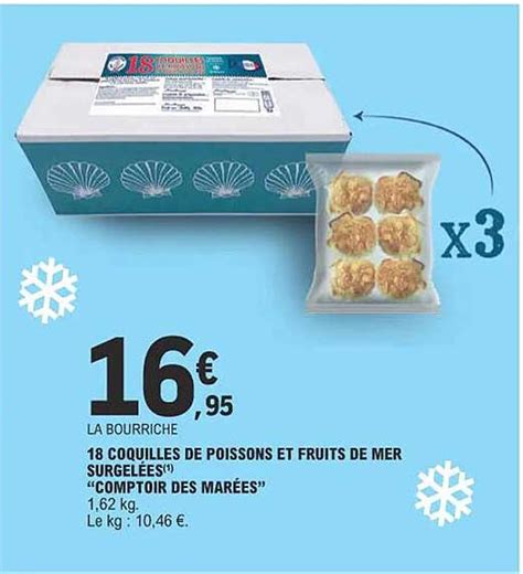 Promo 18 Coquilles De Poissons Et Fruits De Mer Surgelées comptoir Des