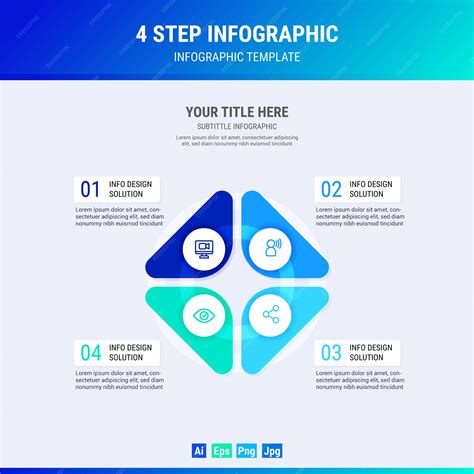 Premium Vector Psd 4 Step Infographic Element