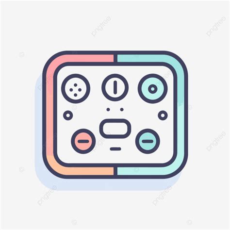 Color Line Icon With Buttons And Different Colors Vector Controlling Lineal Icon Flat Icon