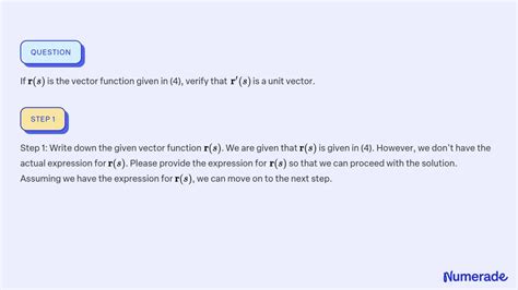 Solvedif 𝐫s Is The Vector Function Given In 4 Verify That 𝐫s