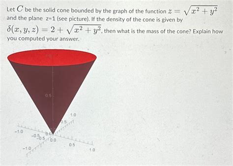 Solved √x² Y² Let C Be The Solid Cone Bounded By The Graph