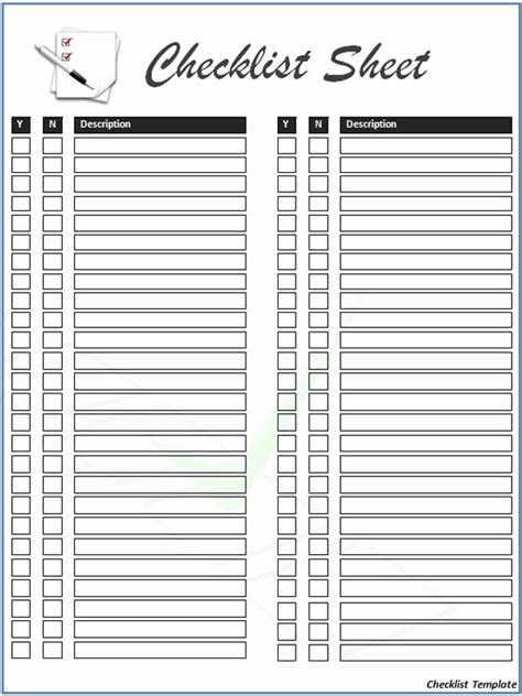 Check Off List Template Peterainsworth