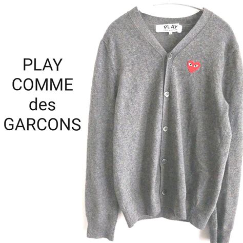 49％割引ブラック系s【国内在庫】 Play Comme Des Garcons ハートワッペン ウールカーディガン カーディガン トップス
