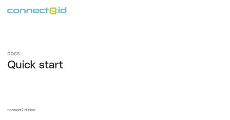Quick Start · Docs · Connect2id
