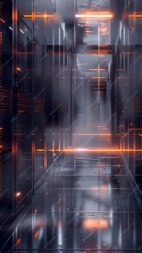 Premium Photo Photo Realistic Illustration Of A Modern Data Center Highlighting Network