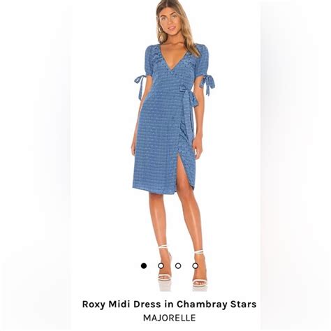 Majorelle Dresses Roxy Midi Dress In Chambray Stars Majorelle