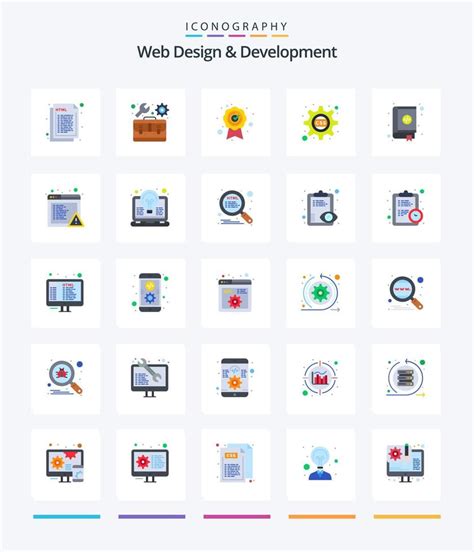 diseño y desarrollo web creativo 25 paquete de iconos planos como