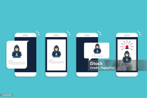 Hacker Malware Notification On Mobile Phone Smartphone With Hacker