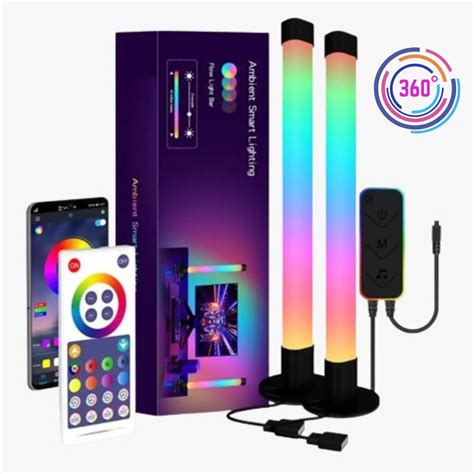 Barras Luz Led Wifi Rgb Gamer Tuya 360 Alexa Pack De 2 Luces Inteligentes Supportlabstore
