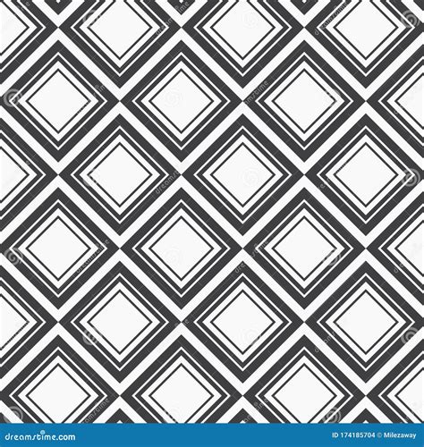 Geometric Vector Pattern Repeating Linear Square Or Diamond Shape In Thick And Thin Line