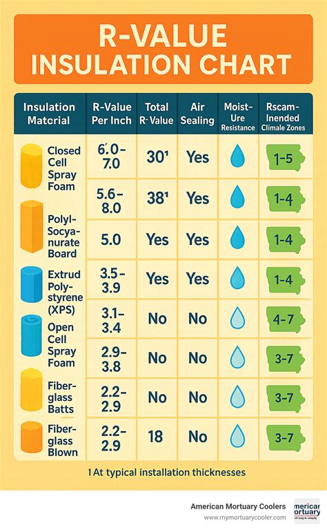 R Value Chart Insulation Types