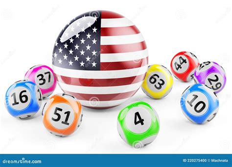 Bolas De Lotería Con La Bandera De Estados Unidos Lotería En Los