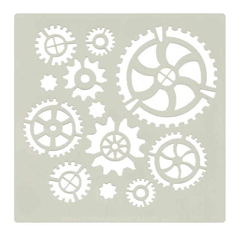 Cogs And Gears Stencil Fab Dab Do