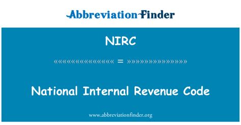 Nirc Significa Código De Receita Interno Nacional National Internal