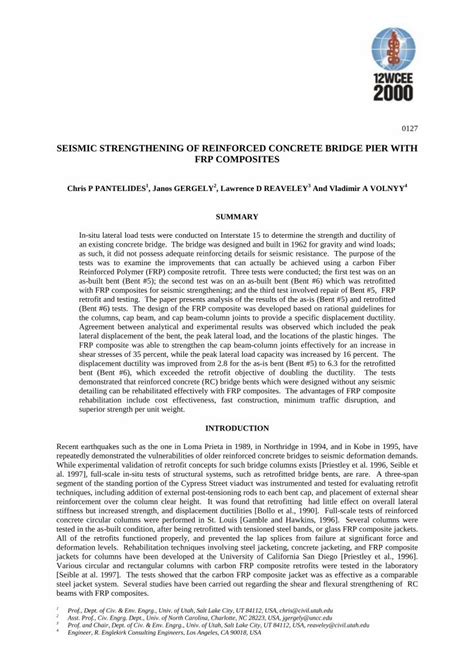 Pdf Seismic Strengthening Of Reinforced Concrete … Dokumen Tips