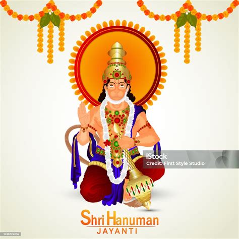 Hanuman Jayanti Celebration With Lord Hanuman Illustration Stock