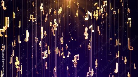Vidéo Stock Abstract Music Musical note symbols loop 4K background