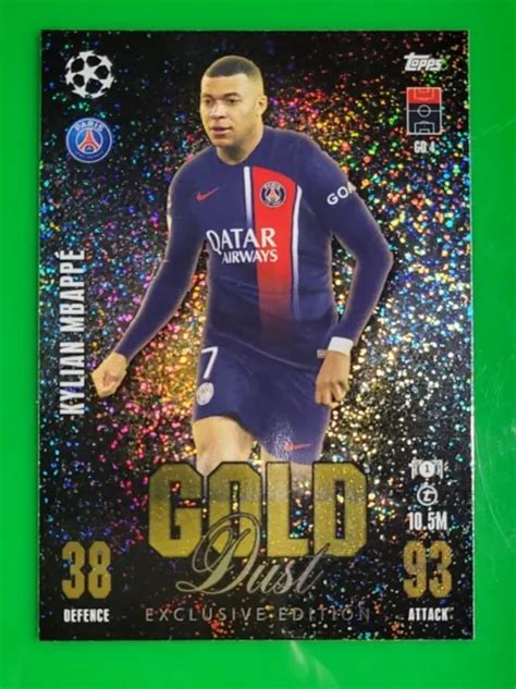 Match Attax Topps Kylian Mbappe Gold Dust Exclusive Edition Gd Picclick Uk