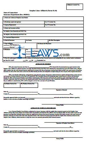 FREE Surplus Lines Affidavit FREE Legal Forms LAWS