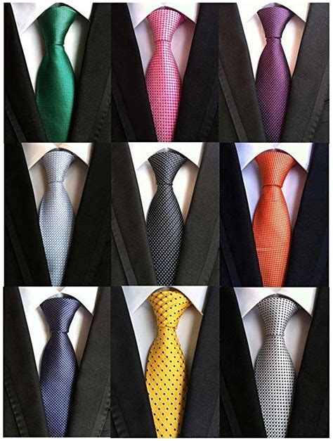 Yanlen Lot 9 Pcs Classic Mens Tie Necktie Woven Jacquard Neck Ties Em
