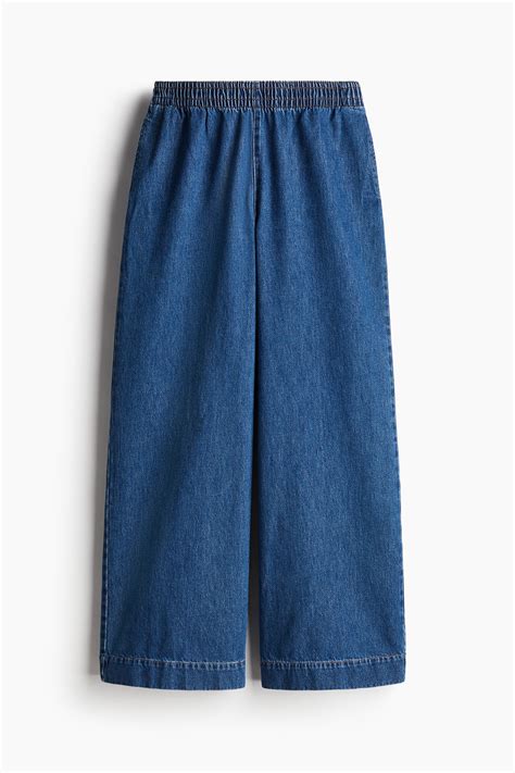 Denim Pull On Broek Denimblauw Dames Handm Nl
