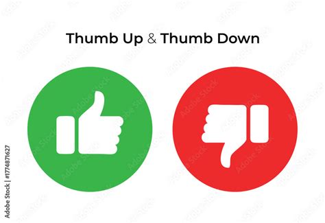 Thumbs Up And Thumbs Down Symbols For Positive And Negative Feedback In
