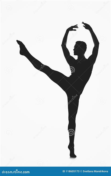Silueta Masculina Del Bailarín De Ballet Imagen de archivo Imagen de