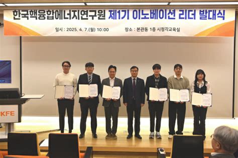핵융합연 이노베이션 리더 6인 선정…조직 혁신 선도 Zdnet Korea
