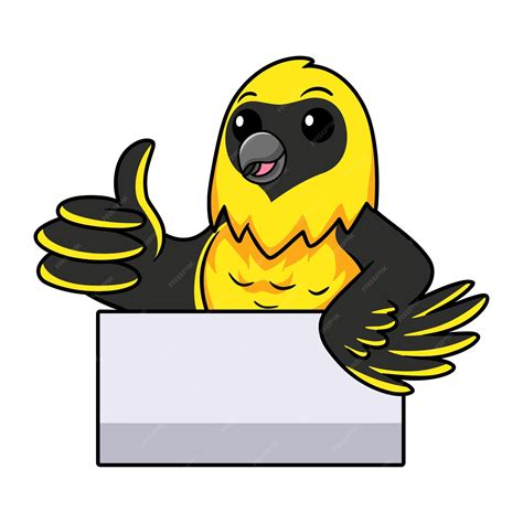 Premium Vector Cute Weaver Bird Cartoon Giving Thumb Up