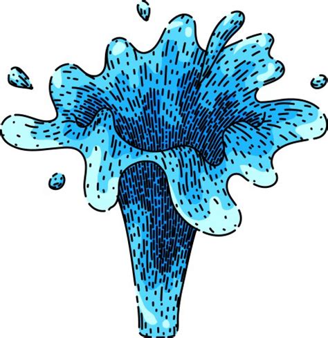 Splash Water Puddle Sketch Hand Drawn Royalty Free Vector