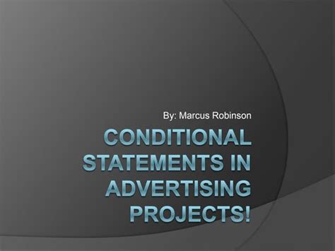 Conditional Statements In Advertising Project