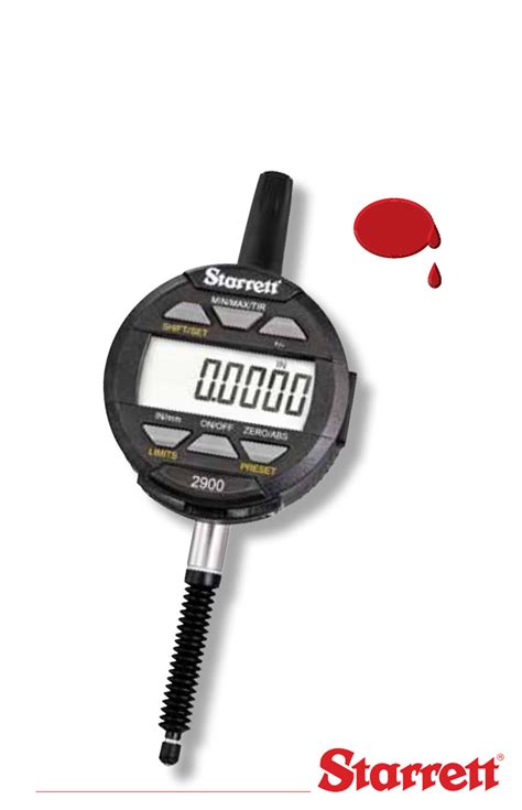 Starrett 2900 Capacitive Electronic Indicator User Manual 12 Pages