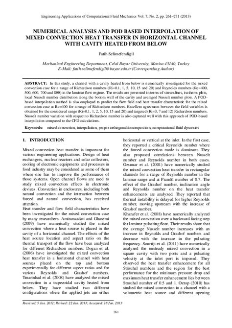 Numerical Analysis And Pod Based Interpolation Of Mixed Convection Heat