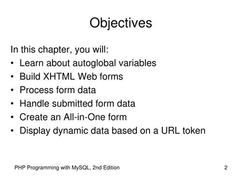 Ppt Chapter 4 Handling User Input Php Programming With Mysql 2 Nd